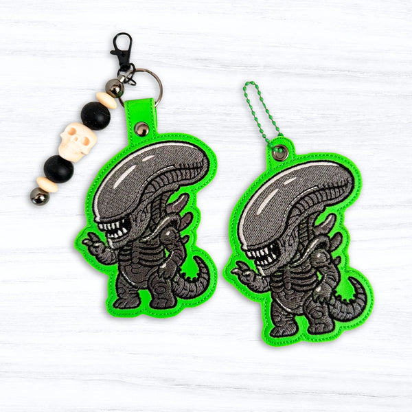 Alien Snap Tab & Eyelet Fob – Cactus Embroidery Designs