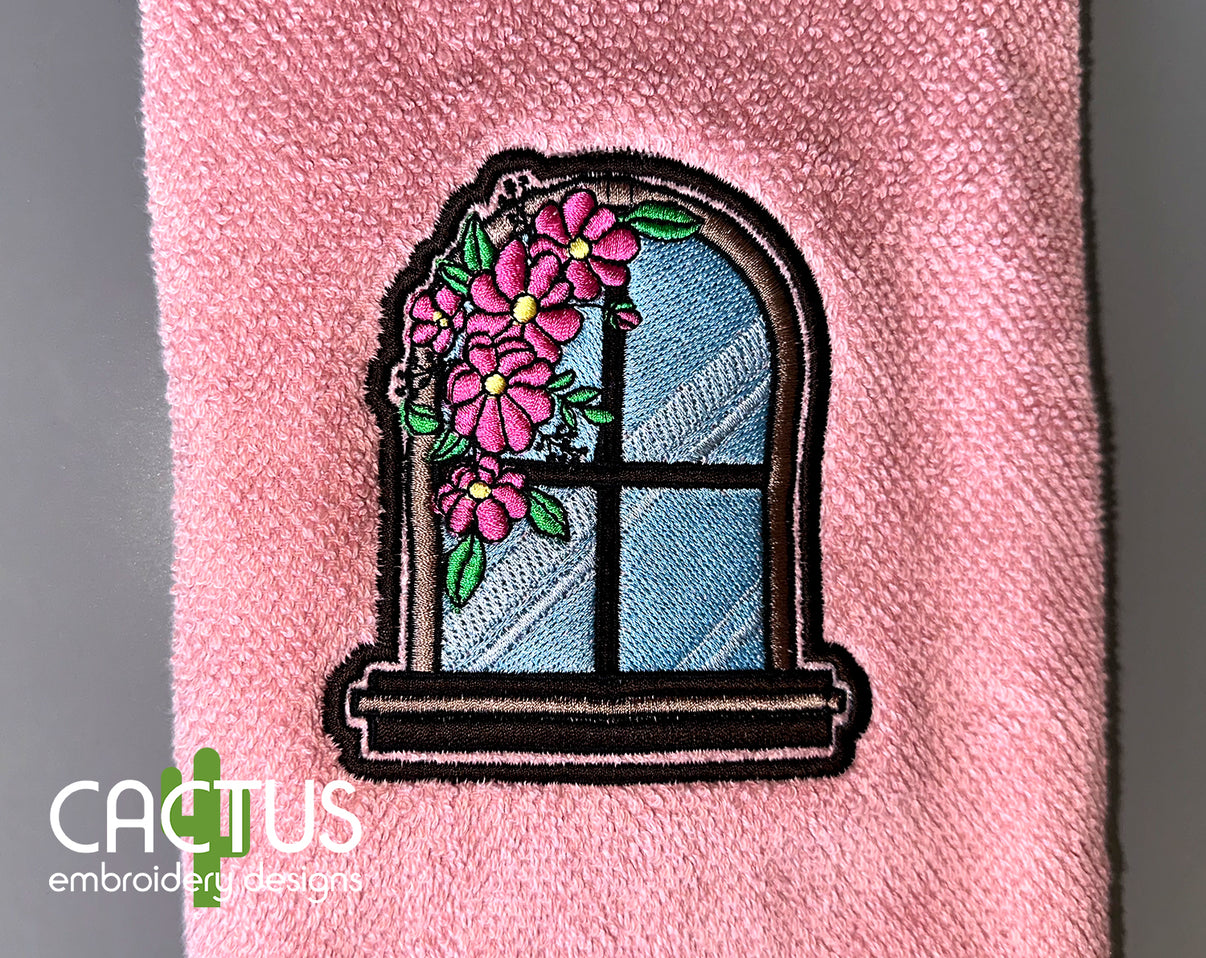Arched Window Patch Embroidery Design – Cactus Embroidery Designs