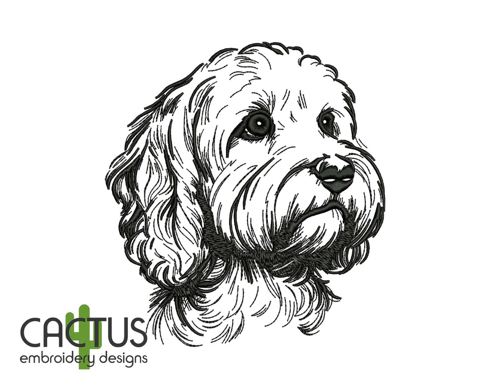 Cockapoo Embroidery Design – Cactus Embroidery Designs