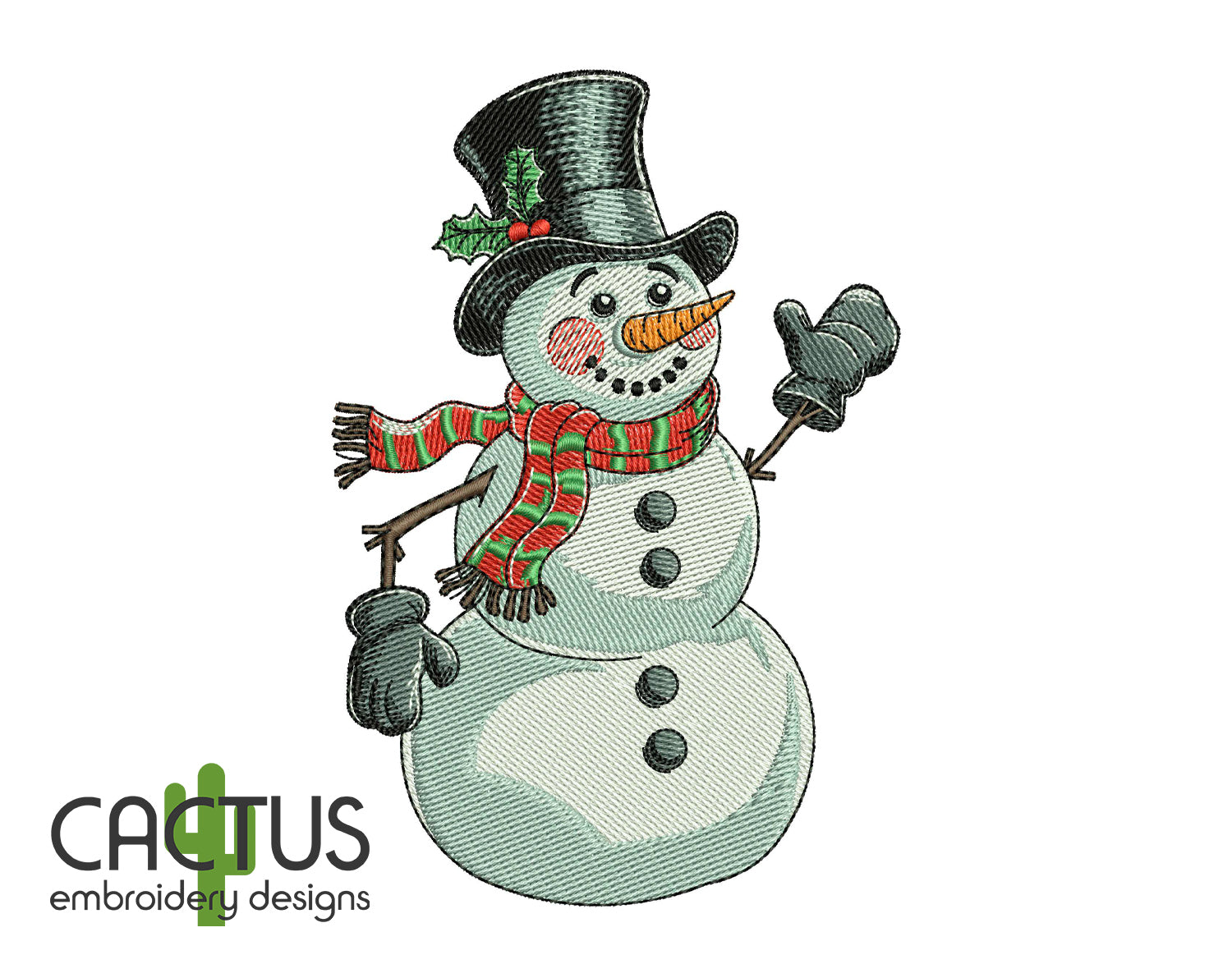 Hello Snow Embroidery Design – Cactus Embroidery Designs