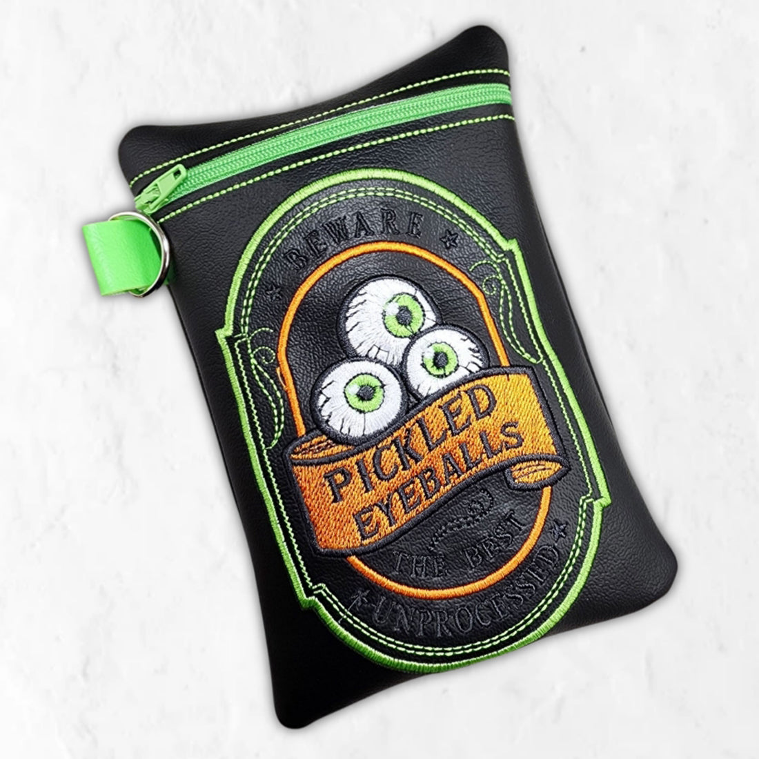 Pickled Eyeballs Zipper Bag – Cactus Embroidery Designs
