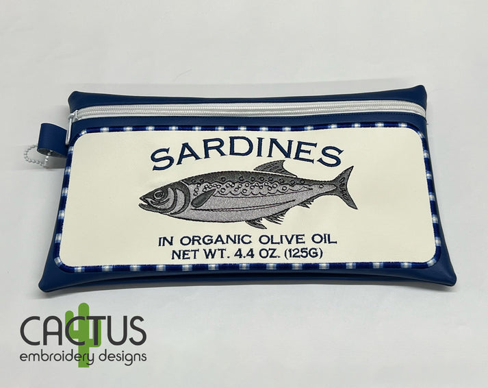 Sardines Zipper Bag – Cactus Embroidery Designs