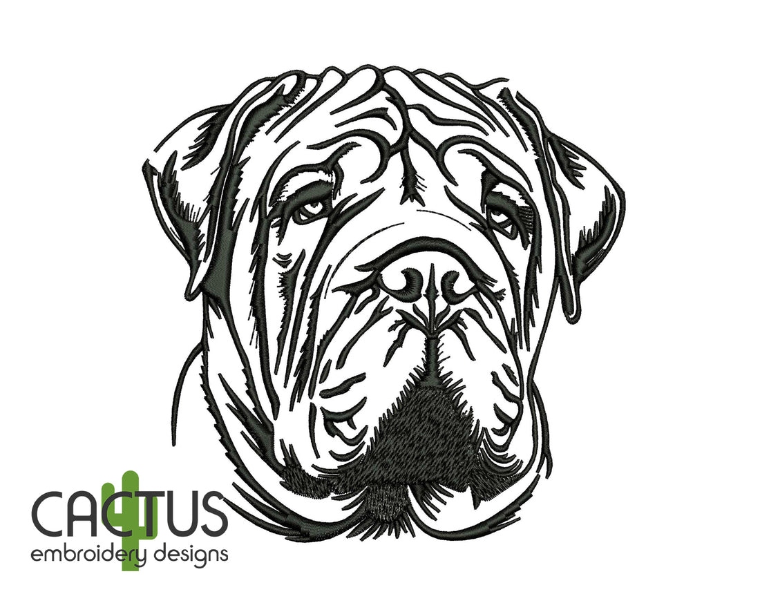 Shar Pei Embroidery Design – Cactus Embroidery Designs