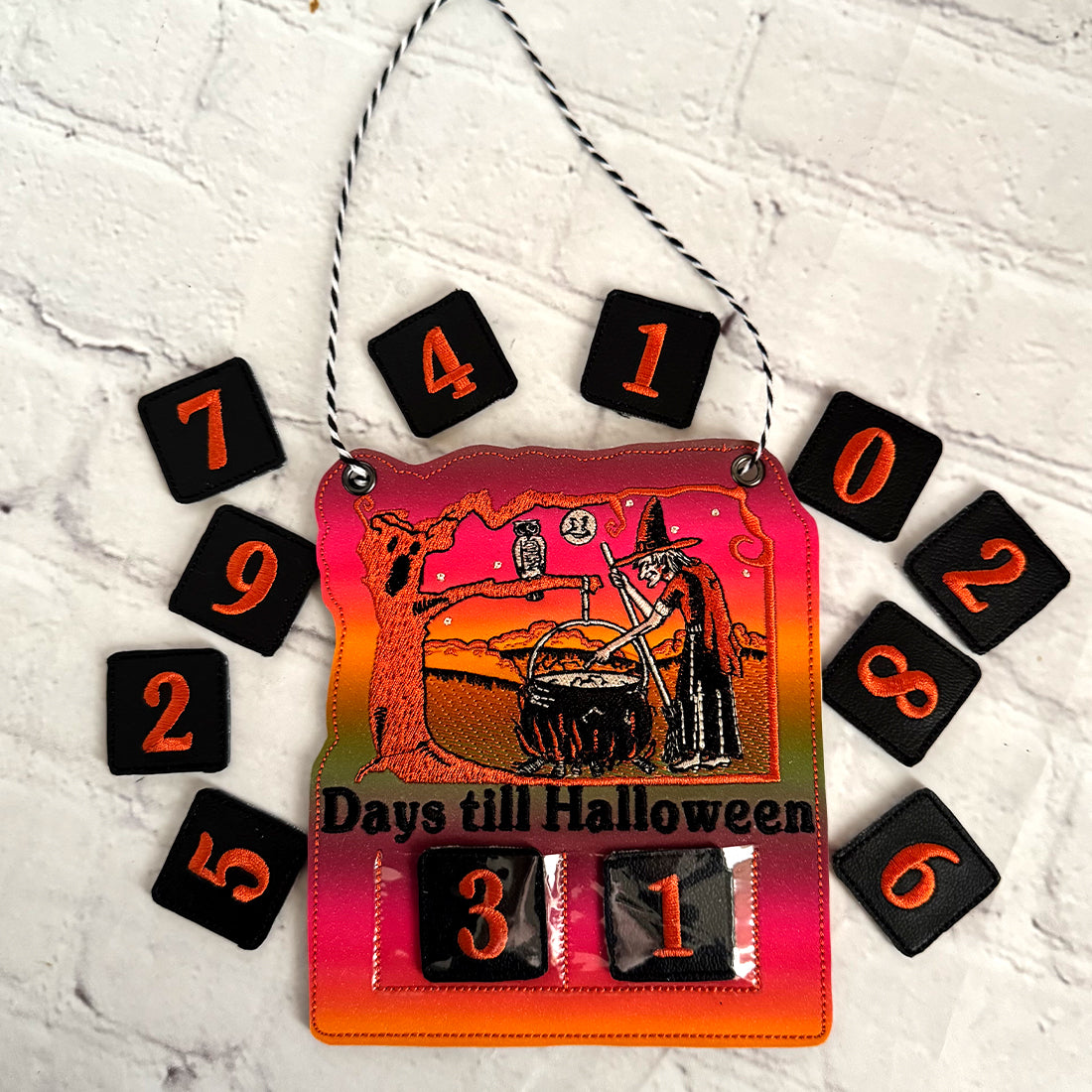 Witch's Brew Countdown Embroidery Design – Cactus Embroidery Designs