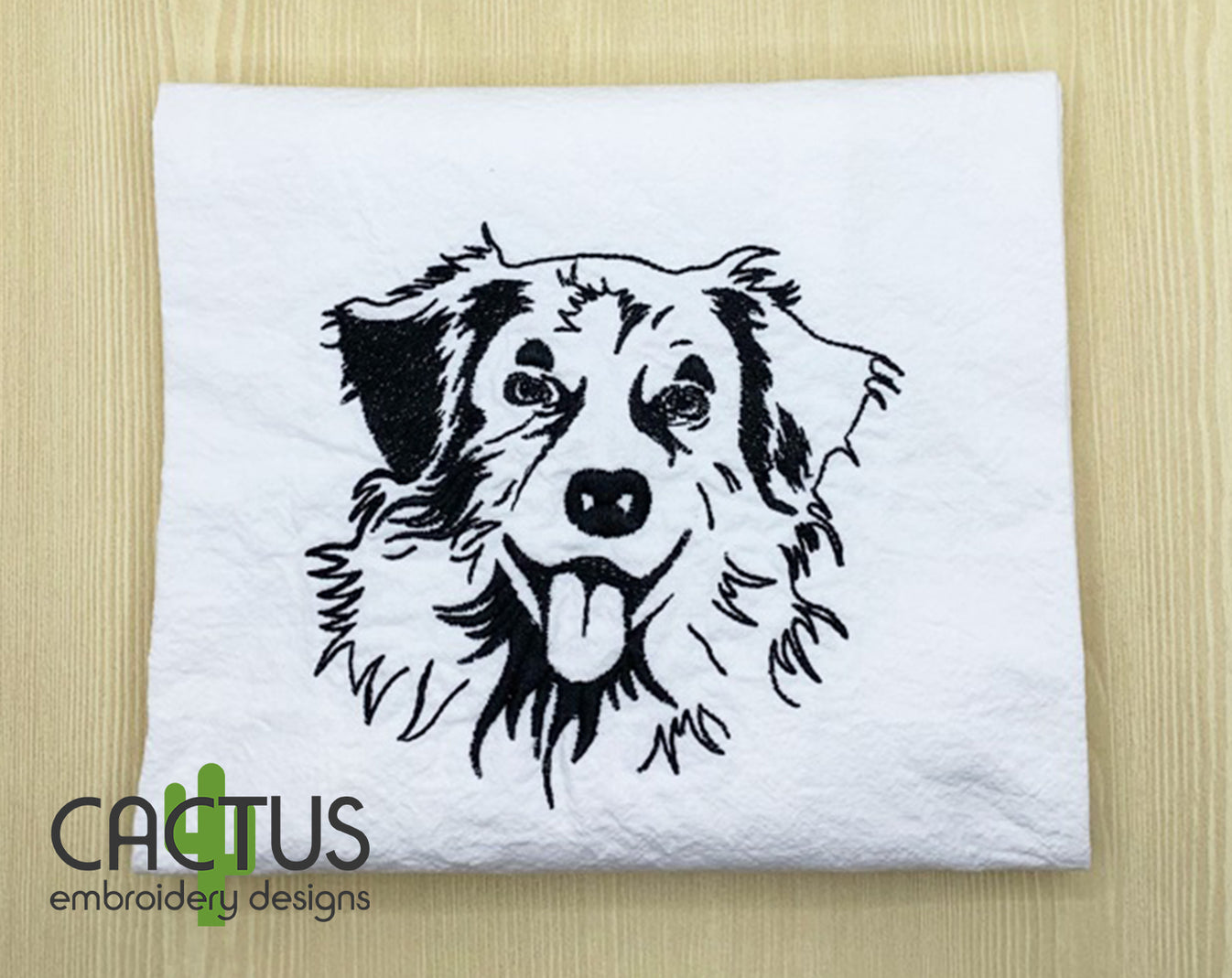 Australian Shepherd Embroidery Design – Cactus Embroidery Designs