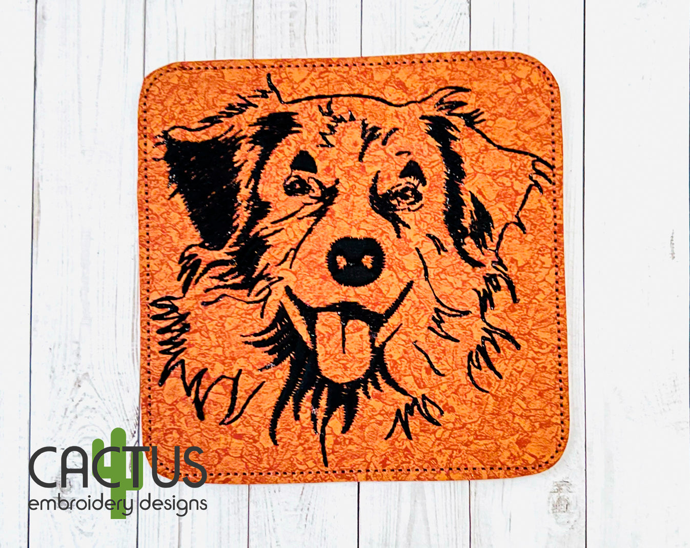 Australian Shepherd Embroidery Design – Cactus Embroidery Designs