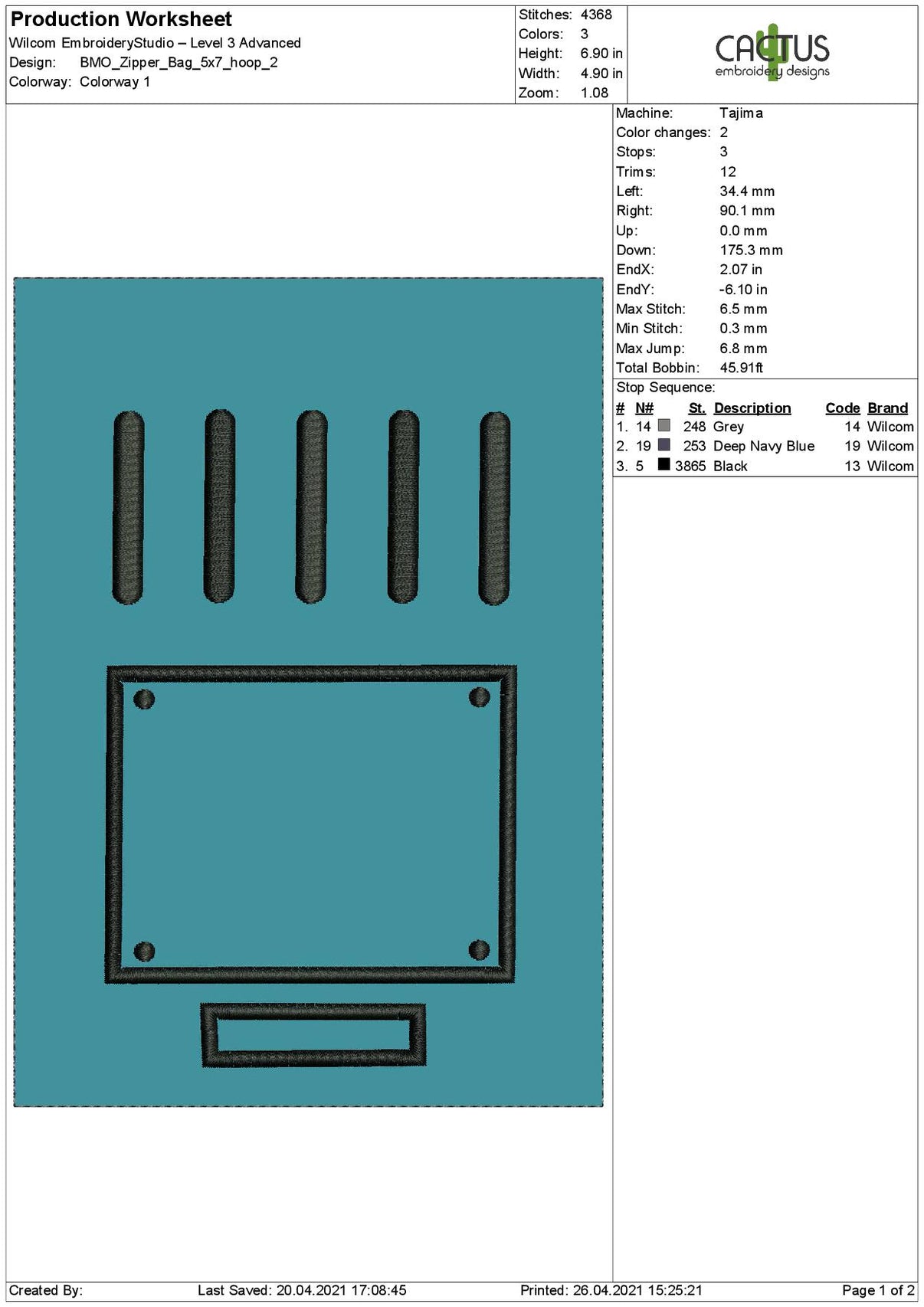 Console Zipper Bag – Cactus Embroidery Designs