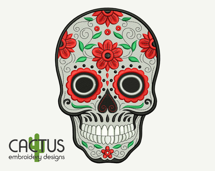 Calavera Embroidery Design – Cactus Embroidery Designs