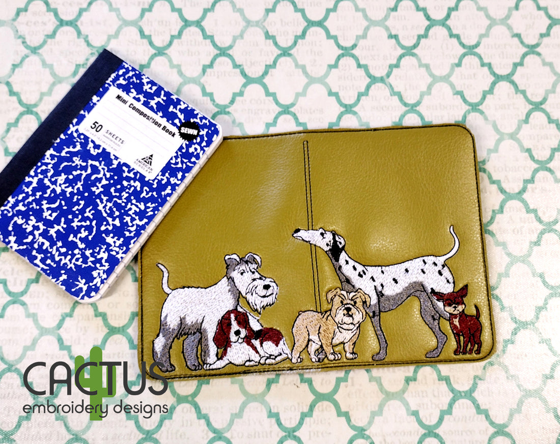 Dogs Notebook Cover – Cactus Embroidery Designs