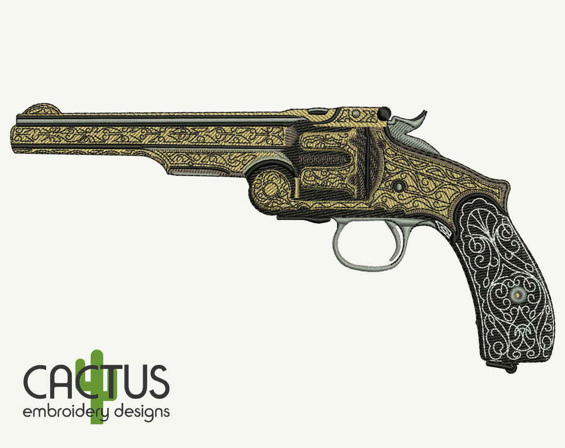 Gun Patch Embroidery Design – Cactus Embroidery Designs