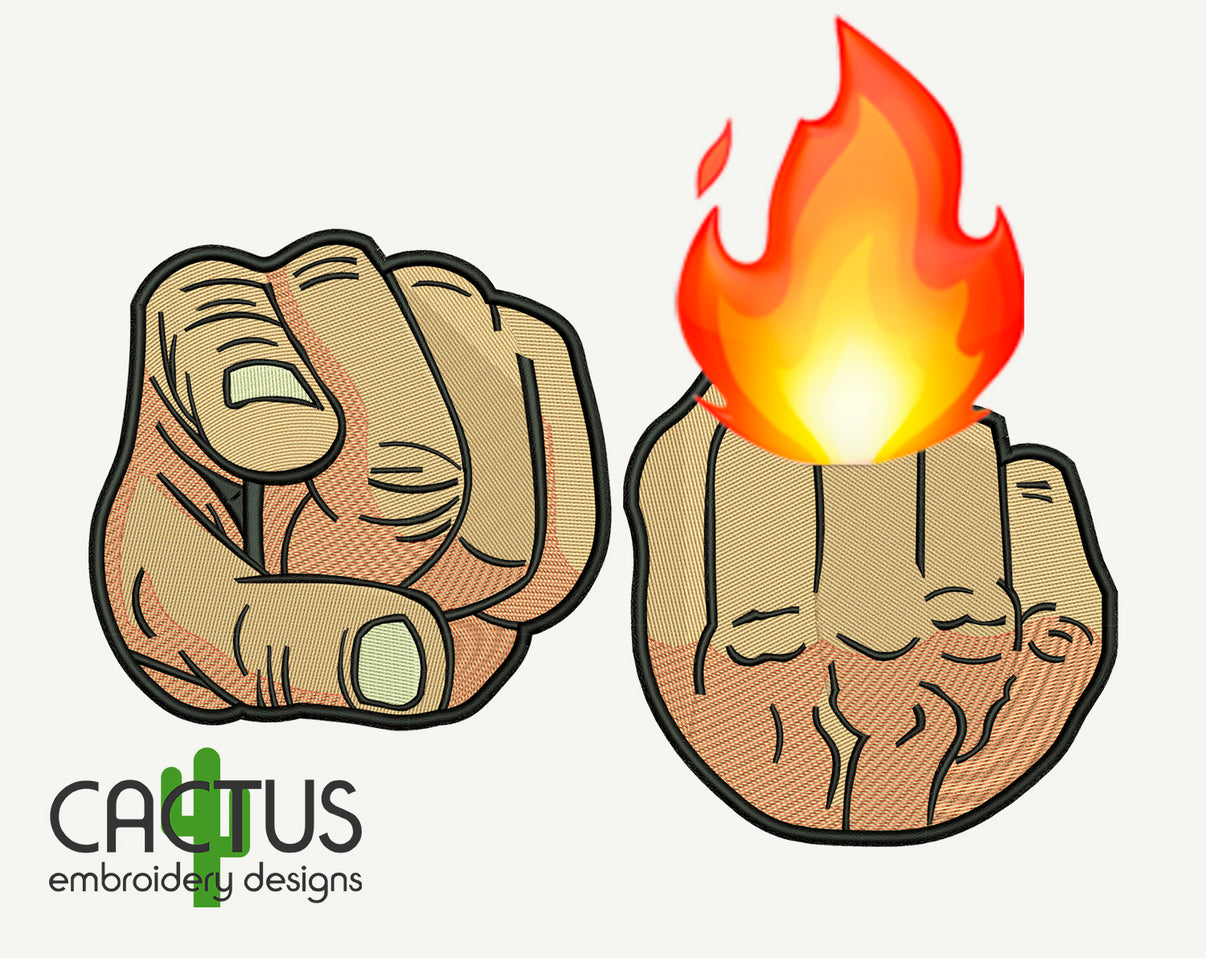 Hands Set of 2 Embroidery Designs – Cactus Embroidery Designs