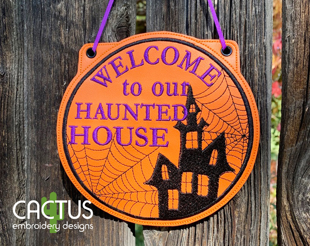 Haunted House Door Sign – Cactus Embroidery Designs