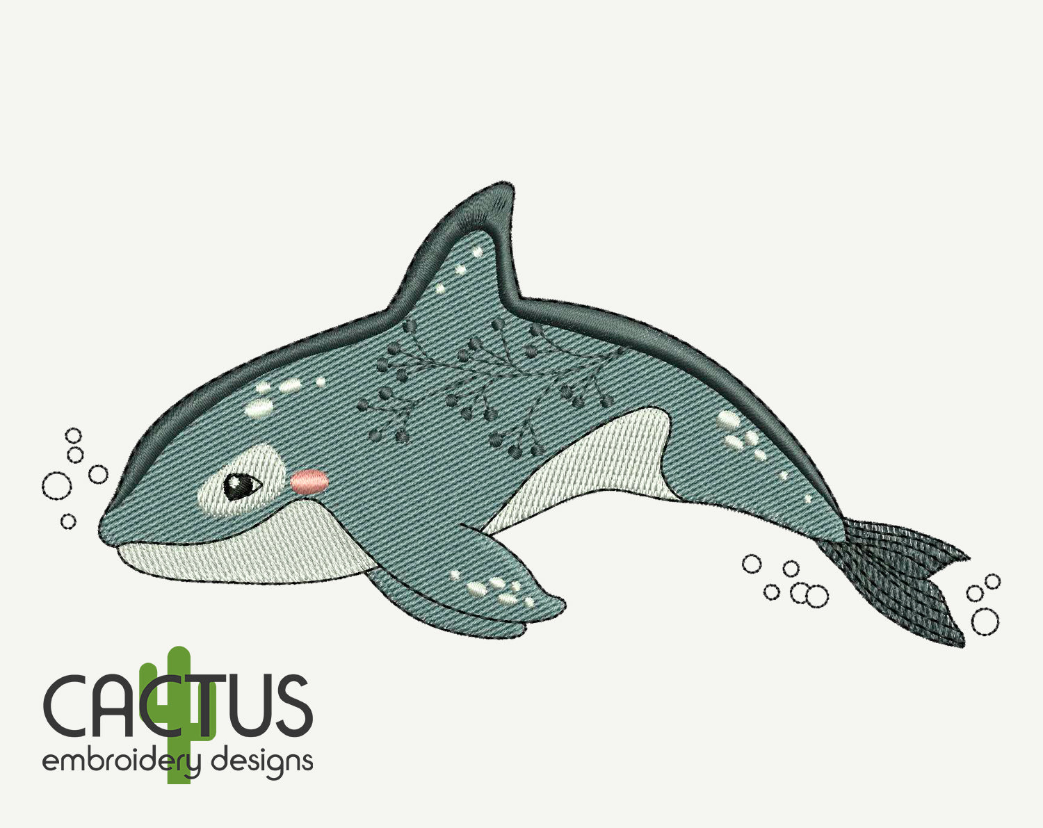 Killer Whale Applique Embroidery Design – Cactus Embroidery Designs