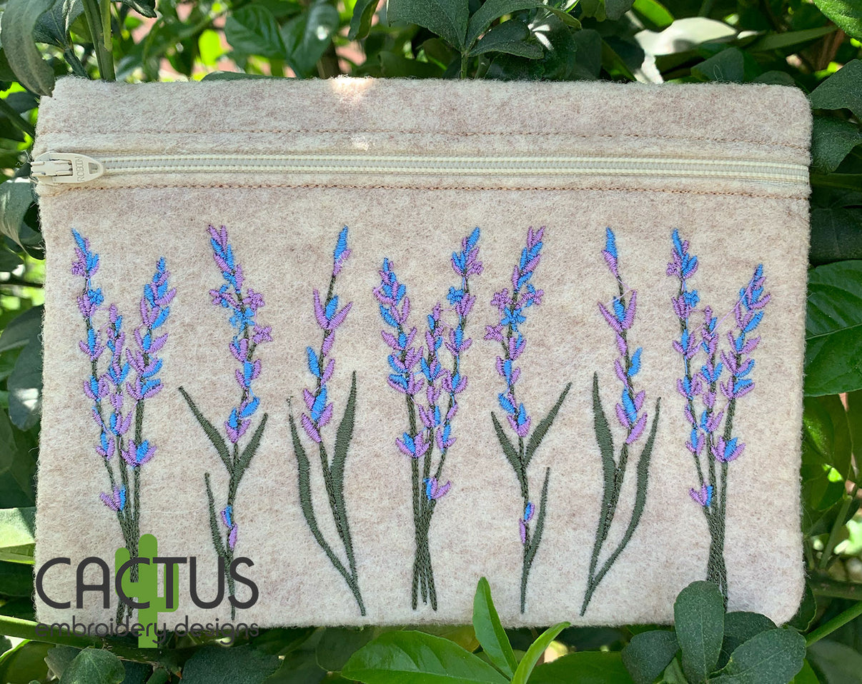 Lavender Zipper Bag – Cactus Embroidery Designs