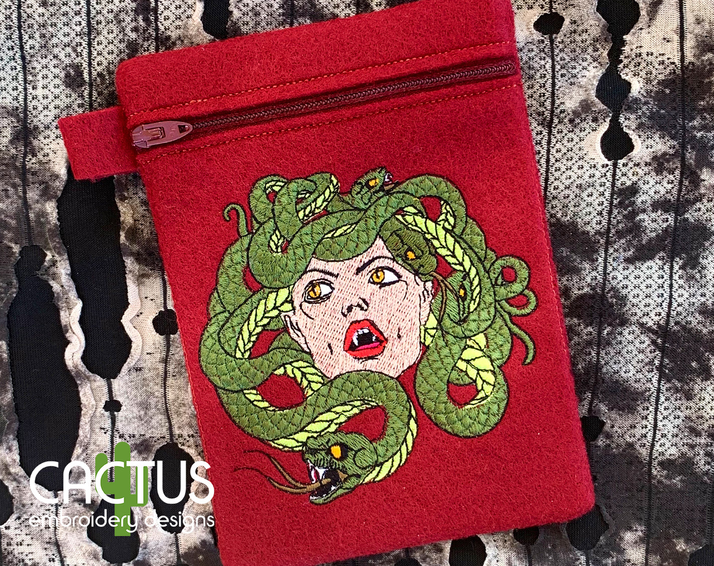 Medusa Embroidery Design – Cactus Embroidery Designs