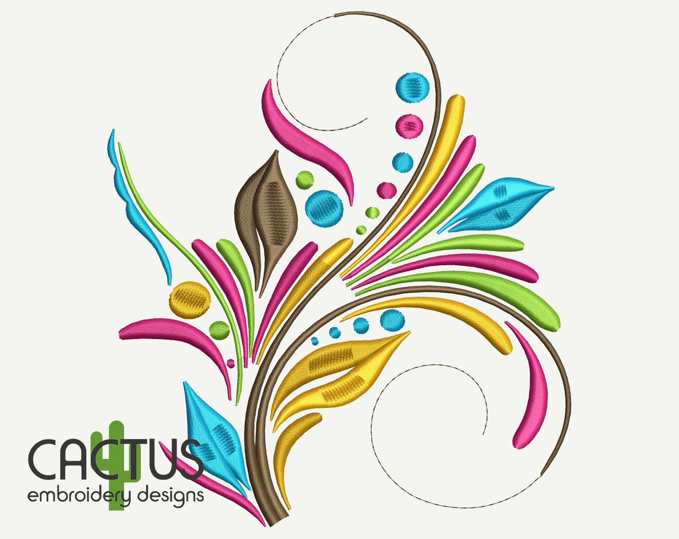 Curls Embroidery Designs – Cactus Embroidery Designs