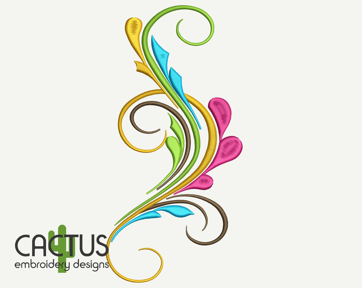Curls Embroidery Designs – Cactus Embroidery Designs