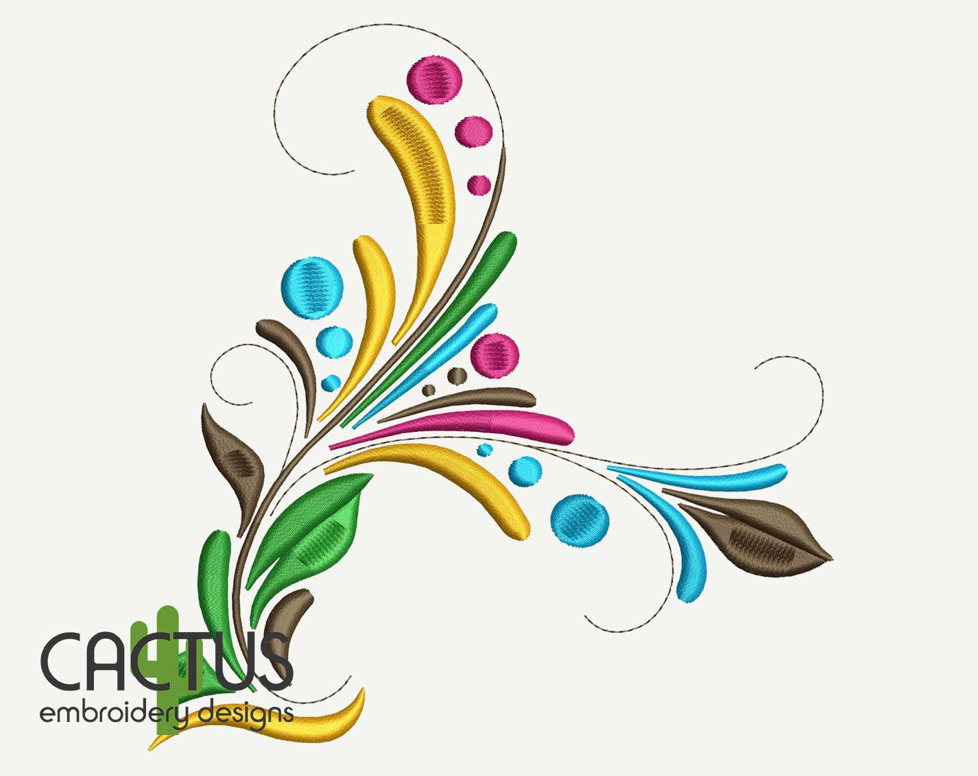 Curls Embroidery Designs – Cactus Embroidery Designs