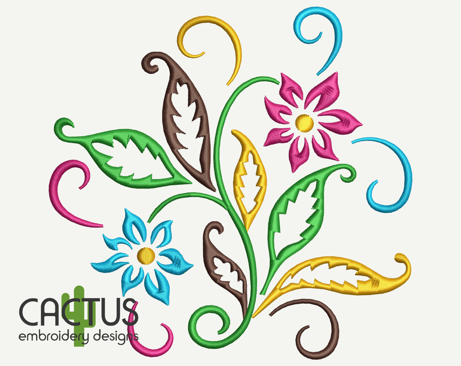 Curls Embroidery Designs – Cactus Embroidery Designs