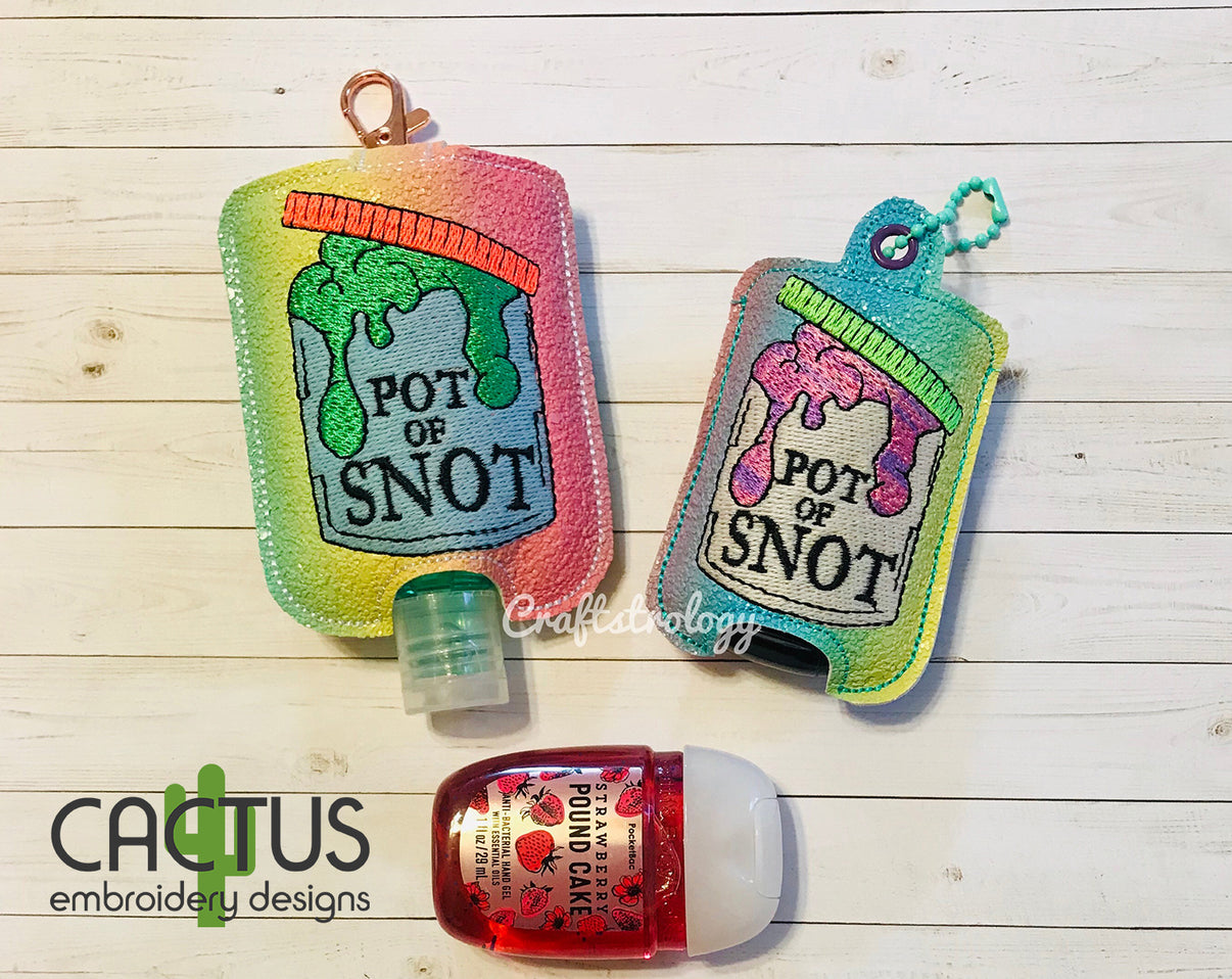 Pot of Snot Sanitizer Holder, SMALL and LARGE sizes – Cactus Embroidery ...