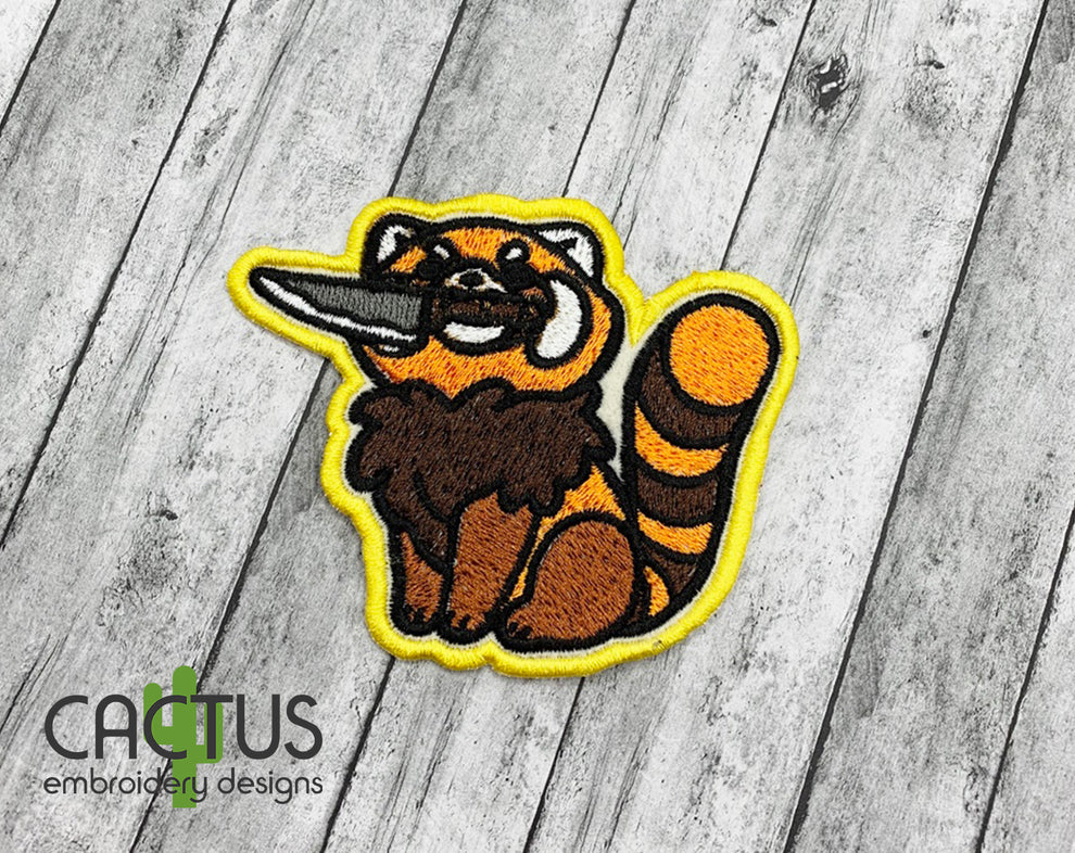 Red Panda Patch Embroidery Design – Cactus Embroidery Designs