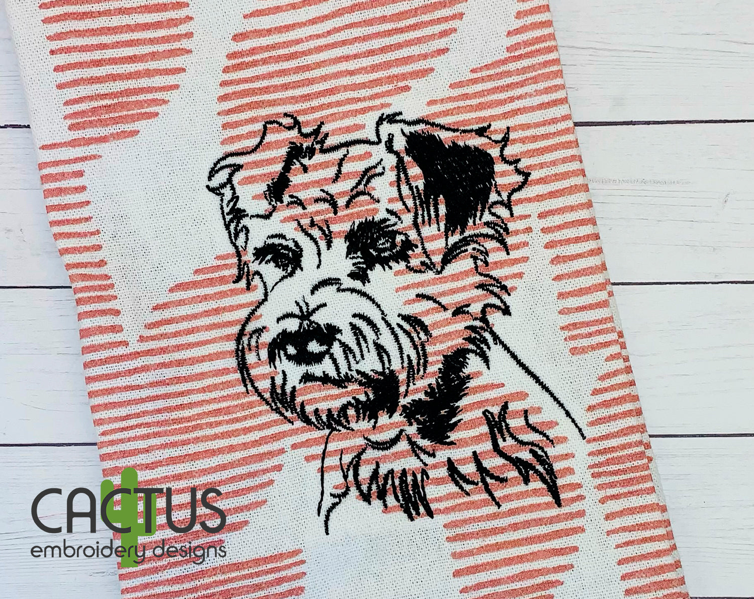 Schnauzer Embroidery Design – Cactus Embroidery Designs