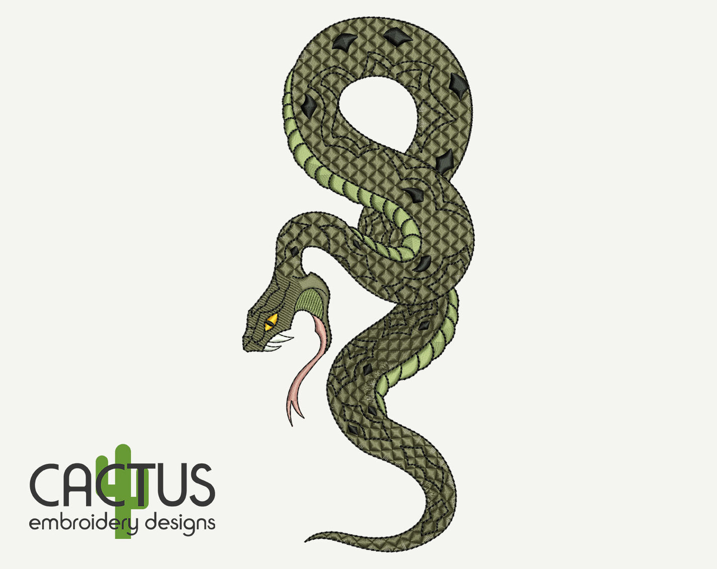 Snake Embroidery Design – Cactus Embroidery Designs