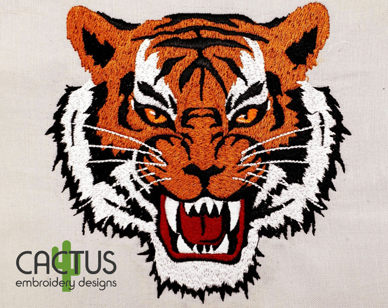 Tiger Embroidery Design – Cactus Embroidery Designs