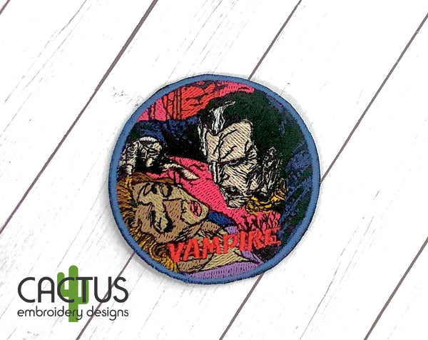 Vampire Patch Embroidery Design – Cactus Embroidery Designs